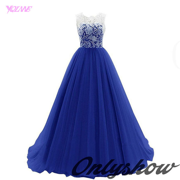 Royal Blue Tulle Prom Dresses Long Party Dress Formal Gown on Luulla